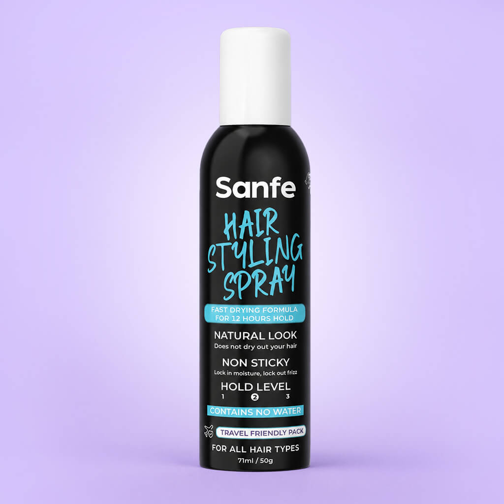 Sanfe Hair Styling Spray Fast Drying Formula, 12 Hours Hold Natural Lo