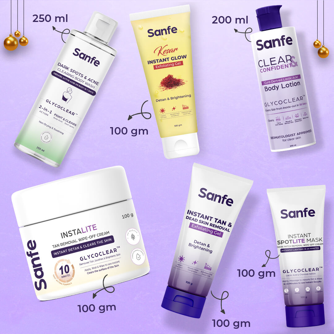 Sanfe 30 Days Tan Removal Kit | Complete Face & Body Brightening Care