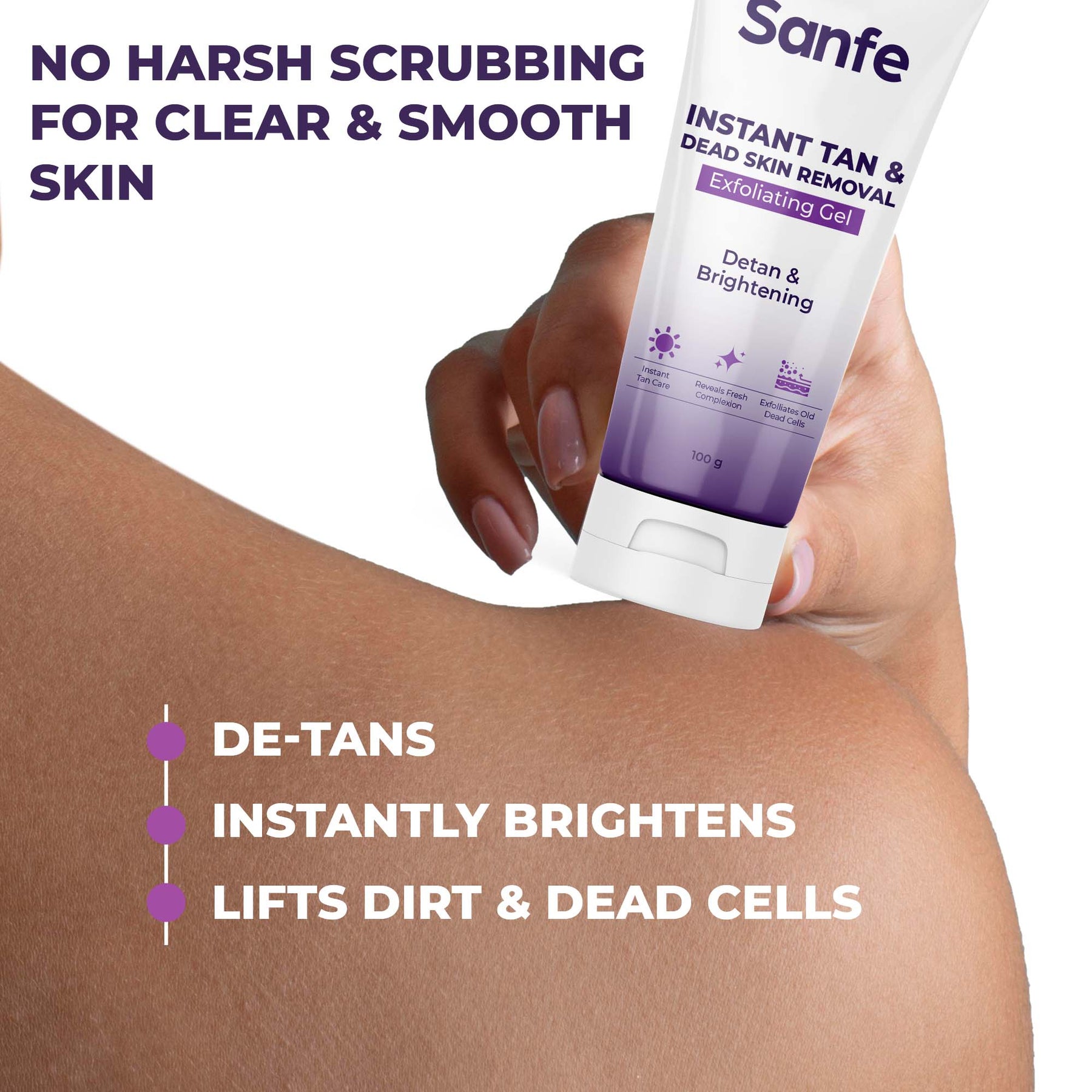 Sanfe Instant Tan & Dead Skin Removal Exfoliating Gel 200g
