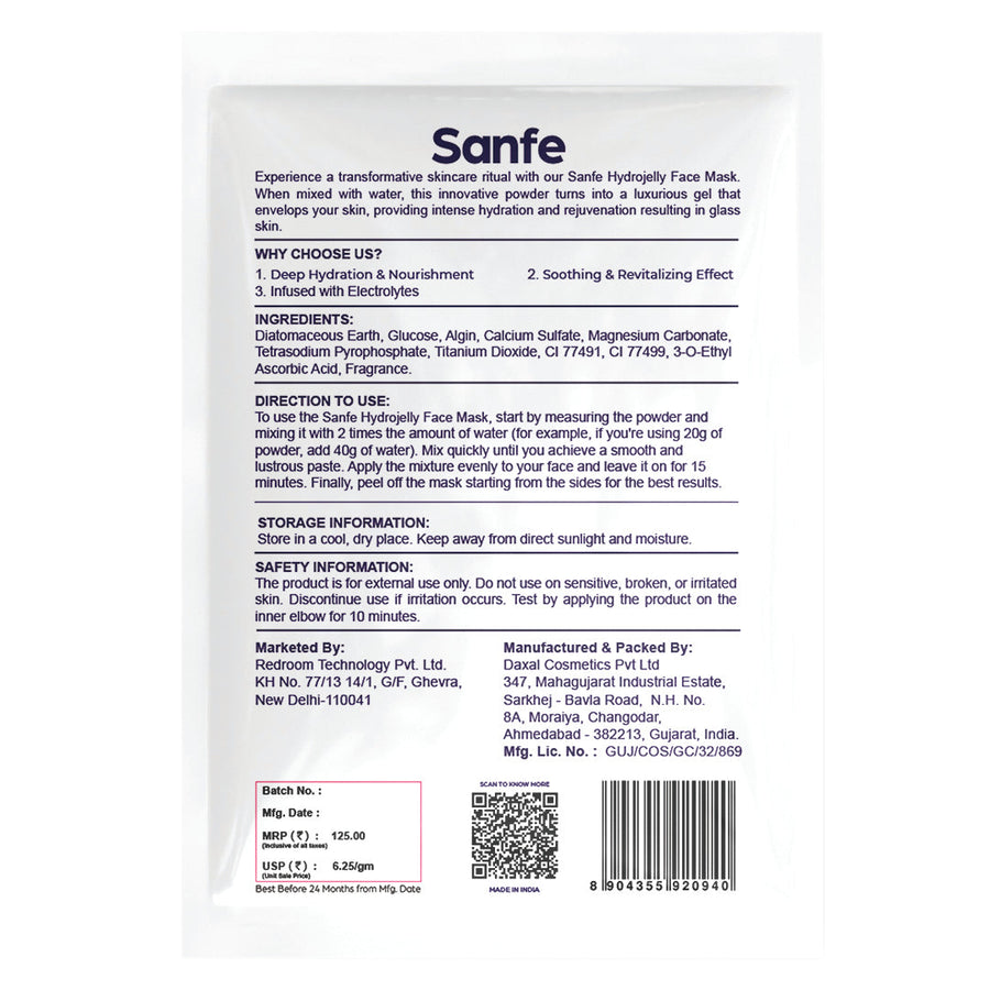 Sanfe Hydrojelly Alginate Face Mask