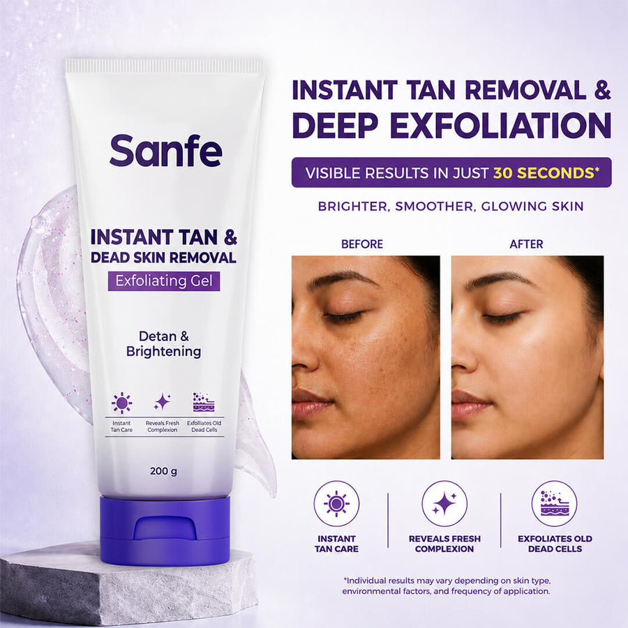 Sanfe Instant Tan & Dead Skin Removal Exfoliating Gel 200g | Face ...