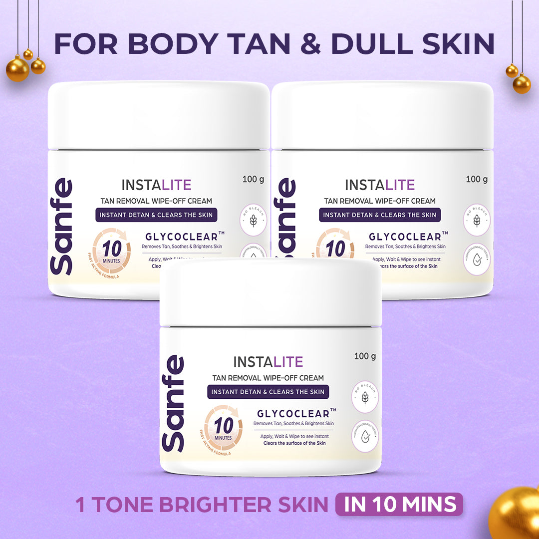 Instalite Wipe Off Detan Body Cream 100gm (Pack of 3) | Brightening ...