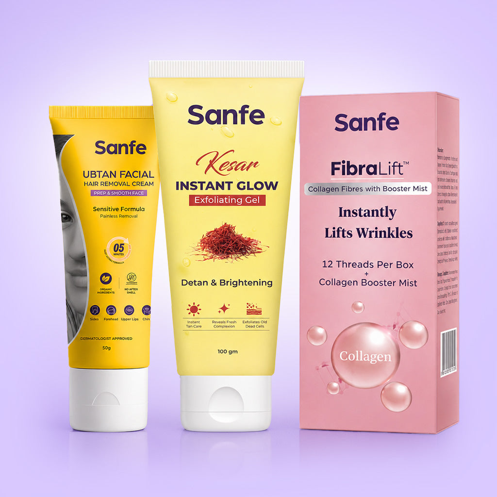 Sanfe Complete Facial Care Combo – Hair Removal, Instant Lift & Glow E