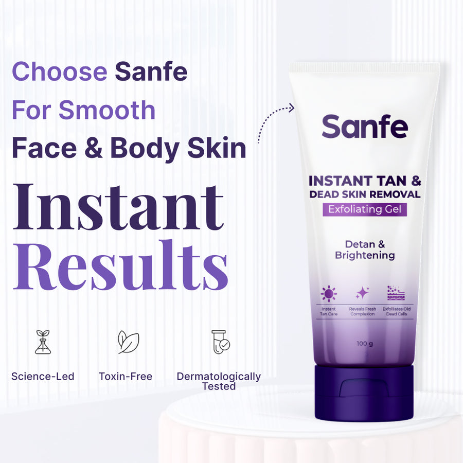 Sanfe Instant Tan & Dead Skin Removal Exfoliating Gel 200g | Face ...