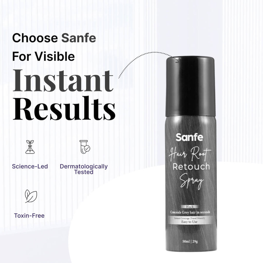 Sanfe Hair Root Retouch Spray | Instant Gray Coverage & Natural Finish
