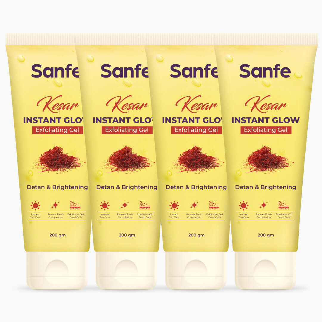 Sanfe Kesar Instant Glow Exfoliating Gel - 200gm (Pack of 4)
