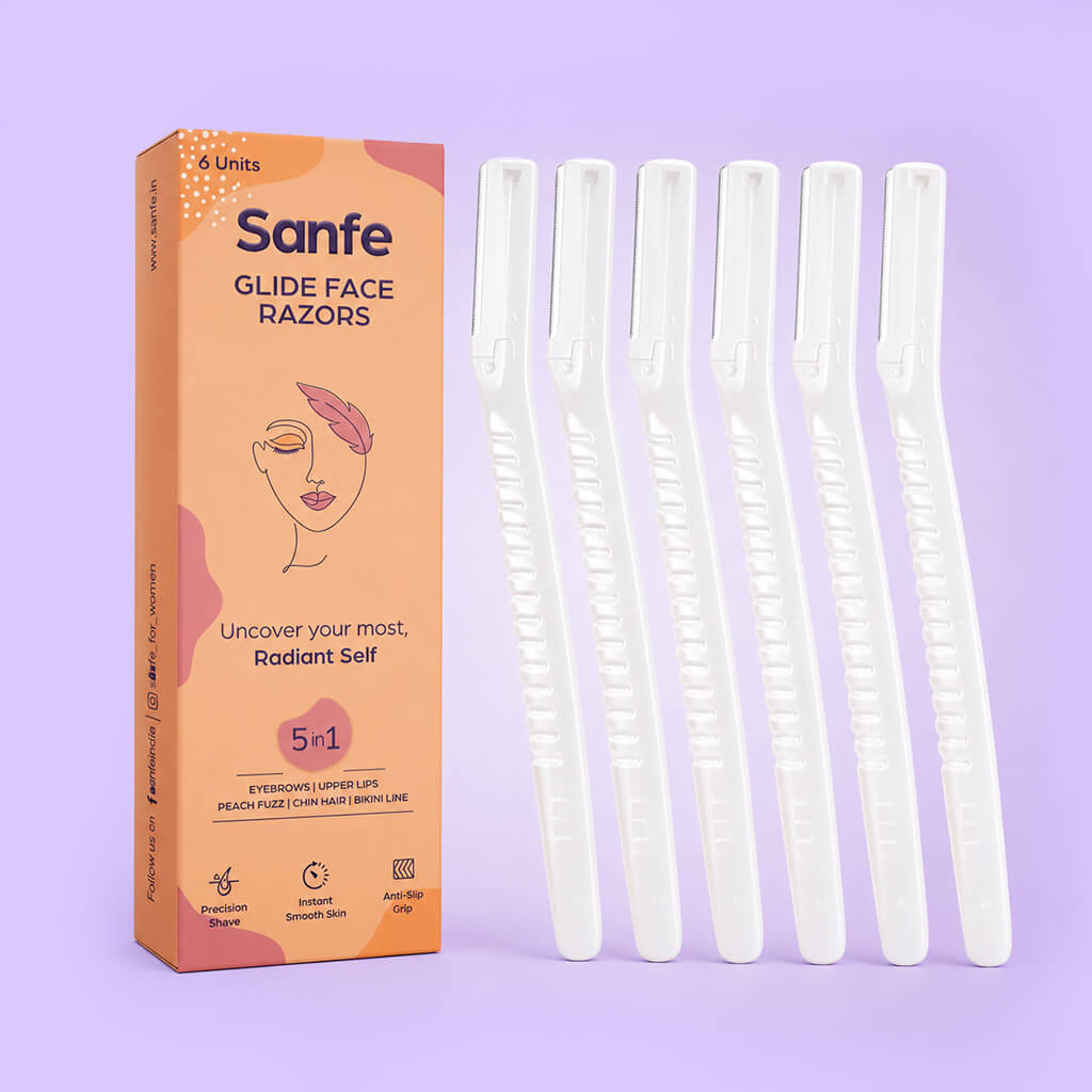 Sanfe Glide Face Razor for painfree facial hair removal (6 units)